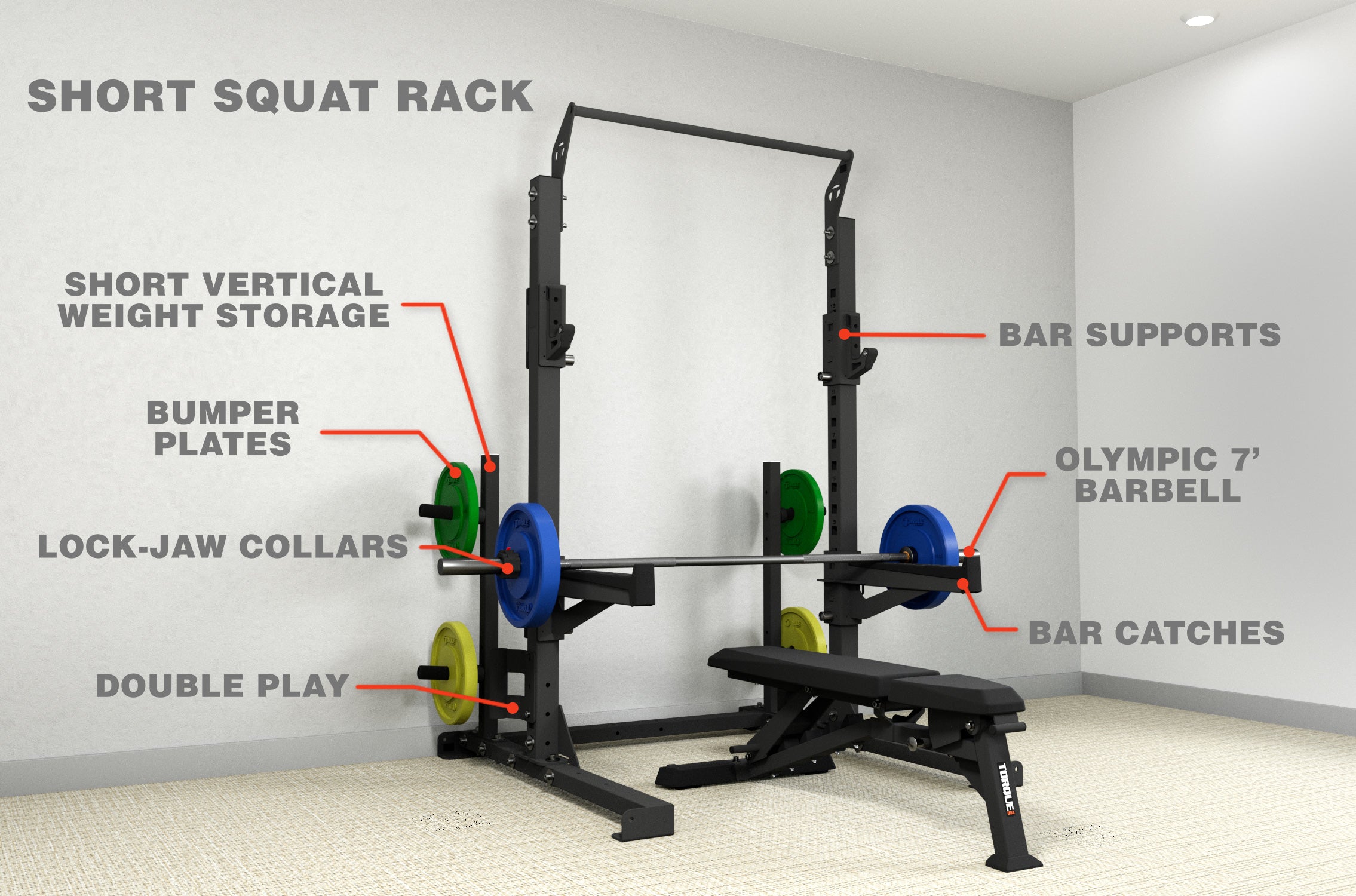 Short Squat Rack - Club Combo Package - Torque Fitness