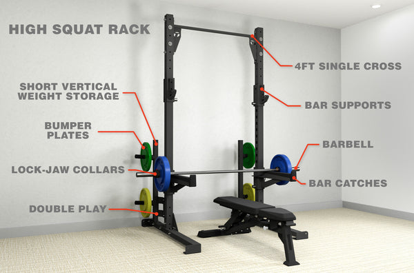 High Squat Rack - Club Combo Package - Torque Fitness