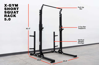 Short Squat Rack with Vertical Weight Storage Pair - Torque Fitness